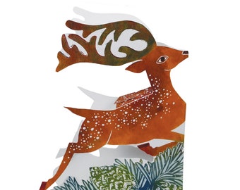 3d Linocut Card - Etsy