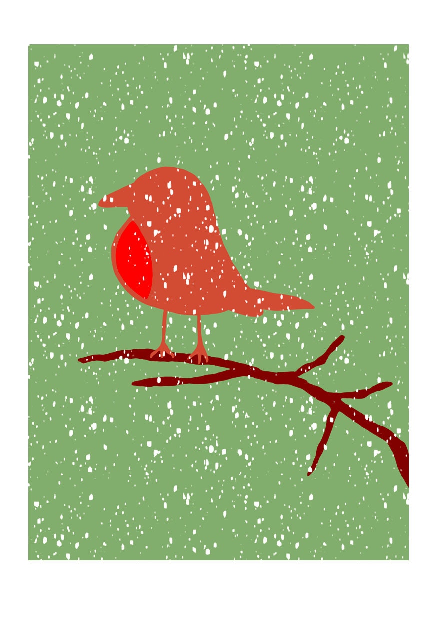 Christmas Robin (print) - Available in A5 / A4 - Etsy