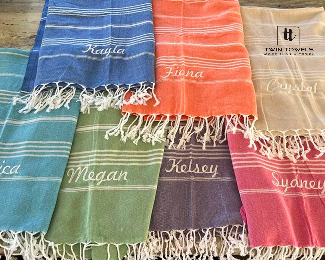 Custom BEACH Towel, 70x40" MONOGRAMMED Turkish Towel Personalized Gifts ...
