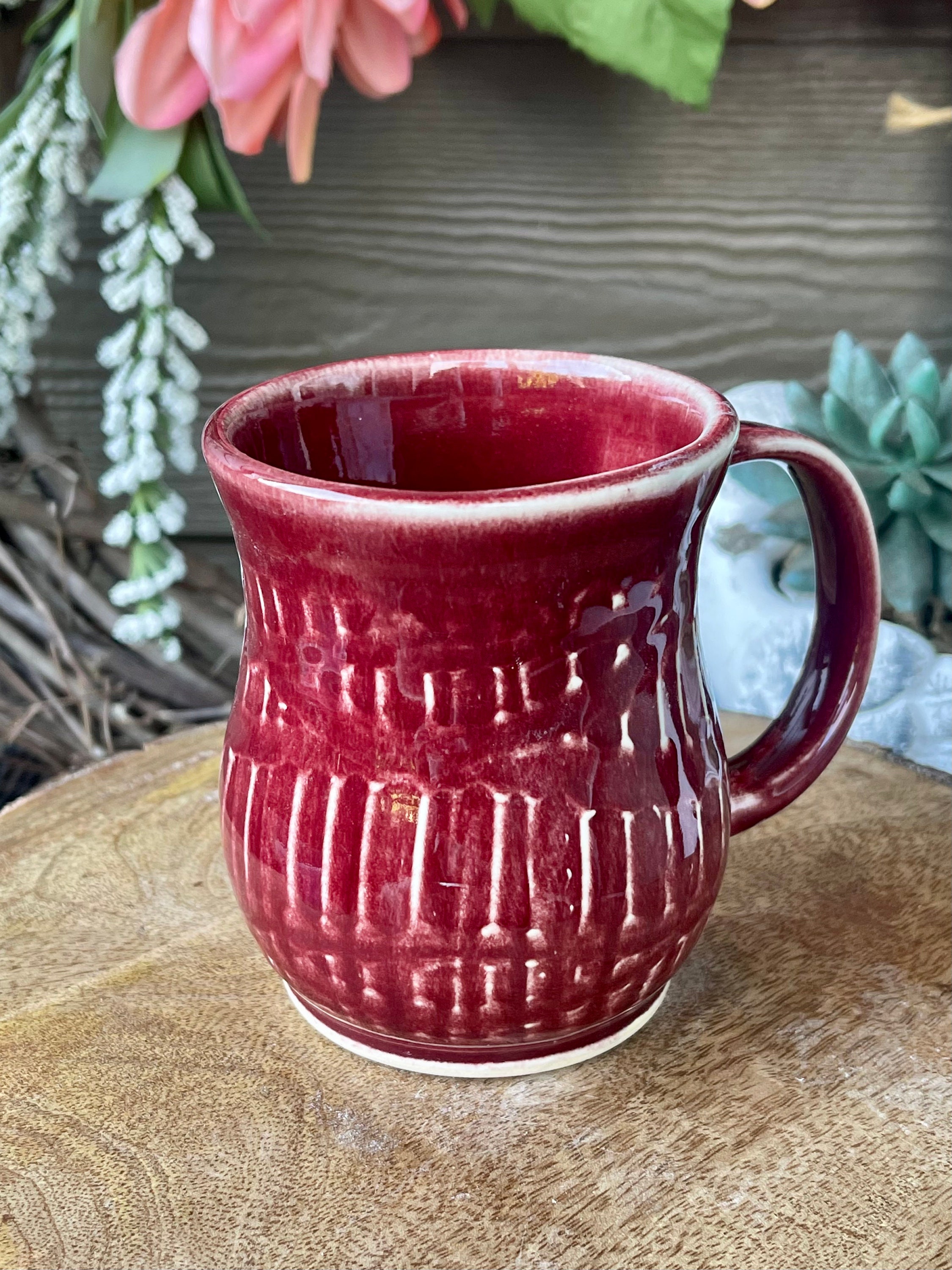 Handmade Pottery Ceramic Mug Coffee Cup Tea Cup Deep Red - Etsy