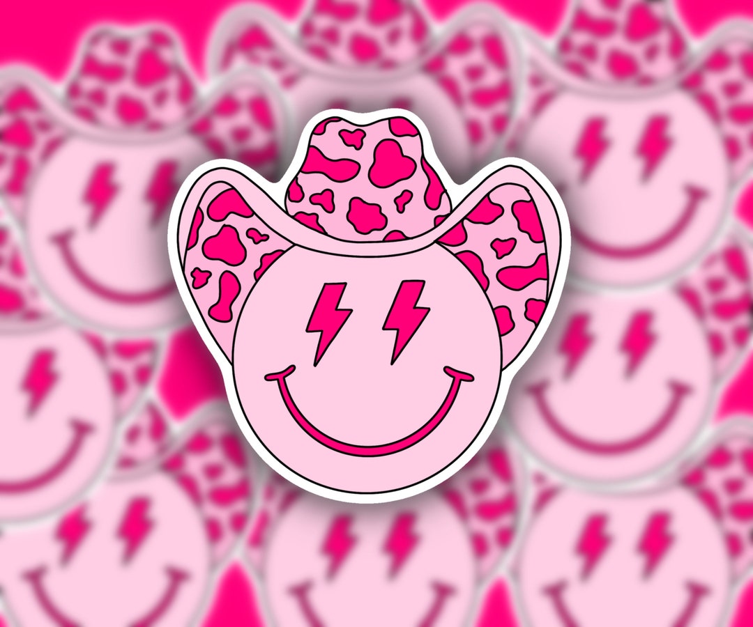 Cow Print, Smiley, Happy, Face, Happy Face, Stickers, Waterproof ...