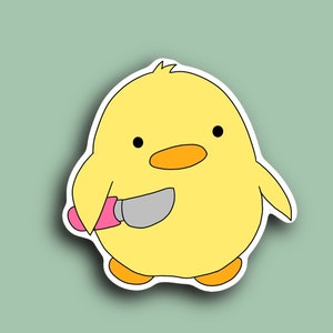 Meme Chicken With Knife Sticker Hydro Flask Stickers Water - Etsy