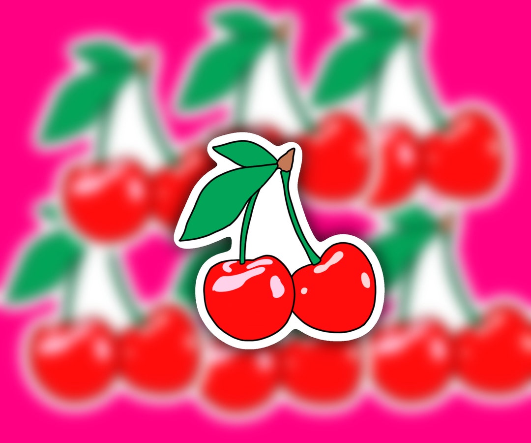Cherry, Cherries, Pink, Red, Cute, Food, Cherry Stickers, Cherry Vibes ...