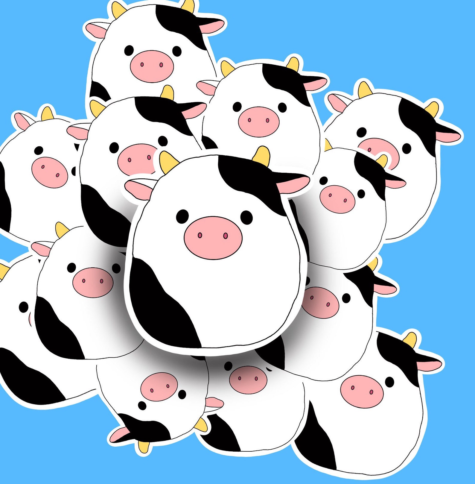 Cow squishmallow waterproof stickers | Etsy