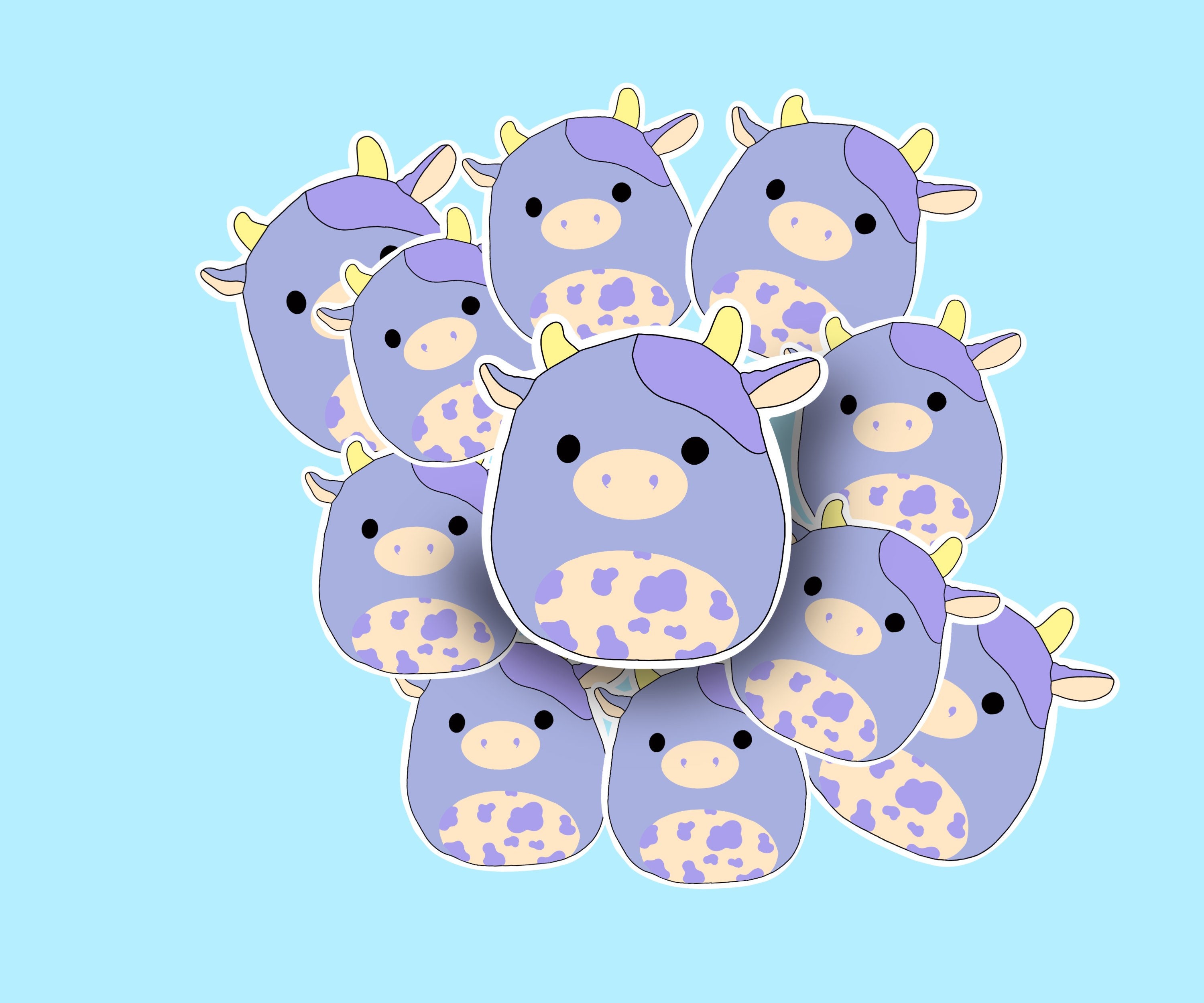 Cow squishmallow waterproof stickers | Etsy
