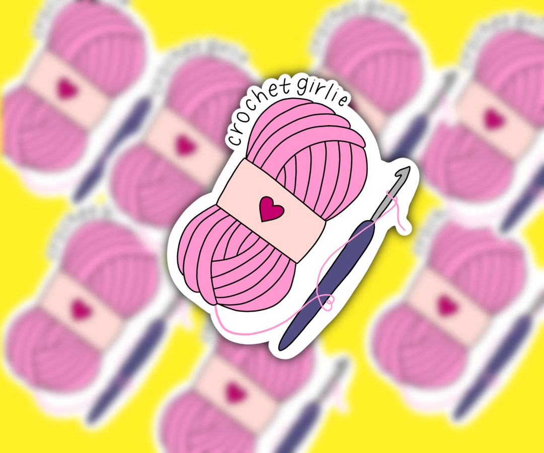 Crochet Girlie, Crochet, Yarn, Fiber Art, Crochet Sticker, Stickers ...