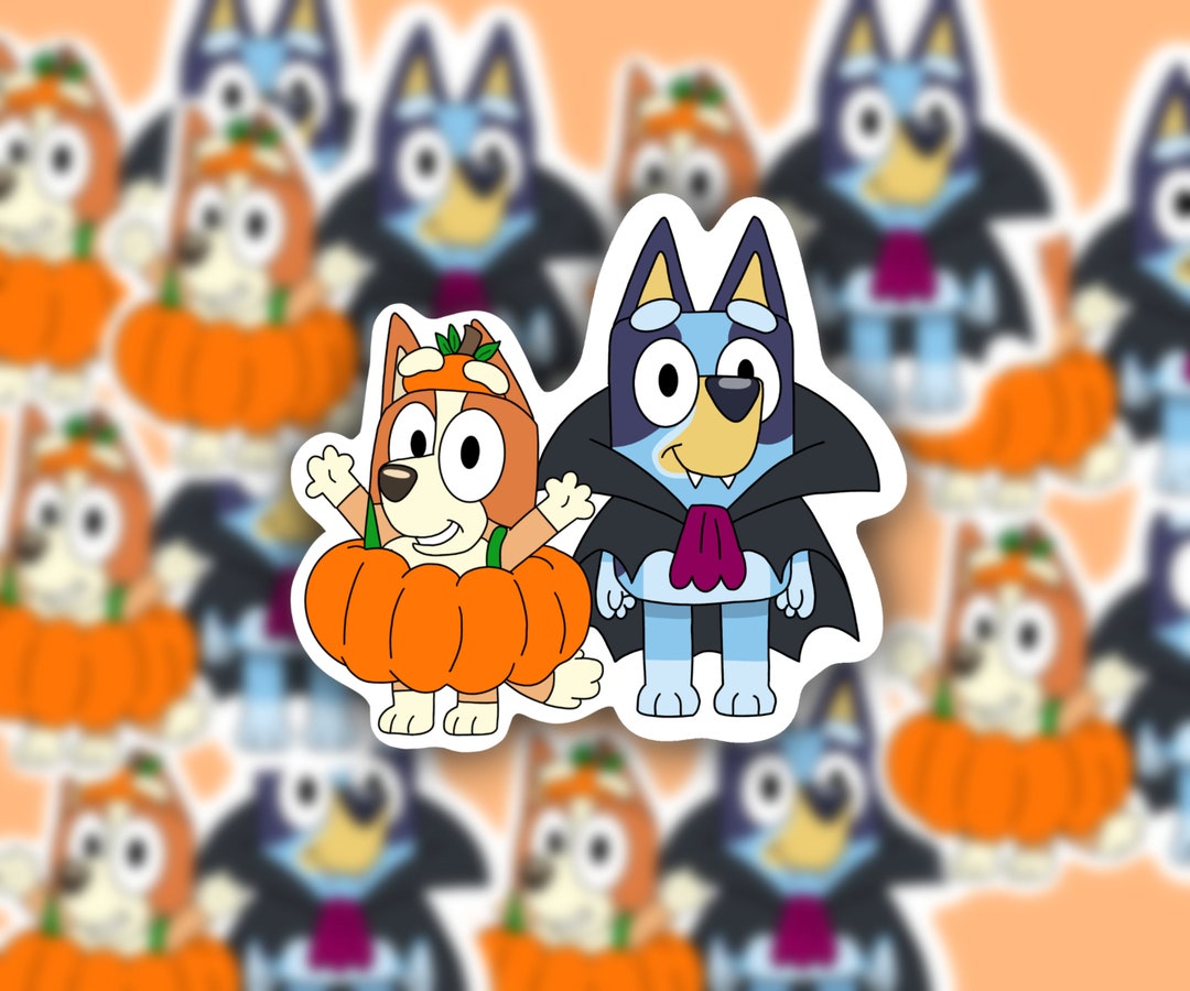 Bluey Bluey Halloween Bluey Stickers Cartoon Waterproof - Etsy