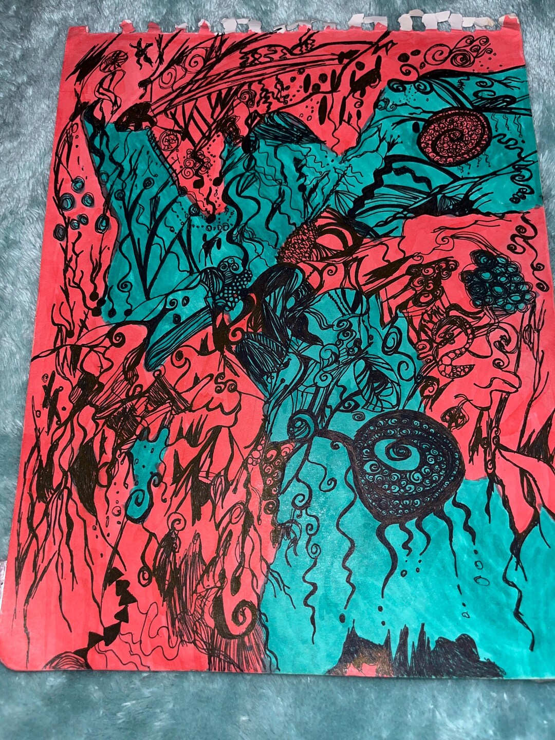 Lively, Colorful, Wall Art, Home Decor, Handmade, Drawings, Markers ...