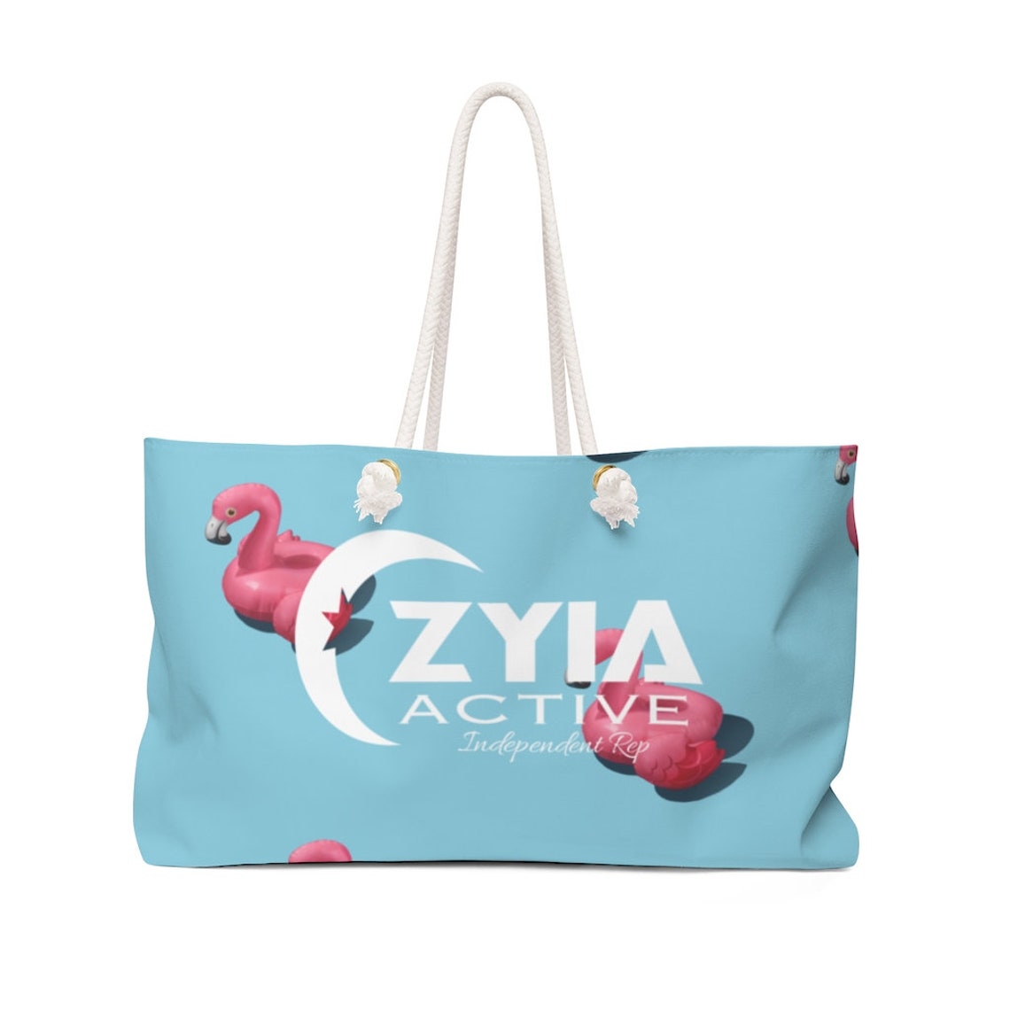 Zyia Active Rep Teal and Pink Flamingo Weekender Bag Tote - Etsy
