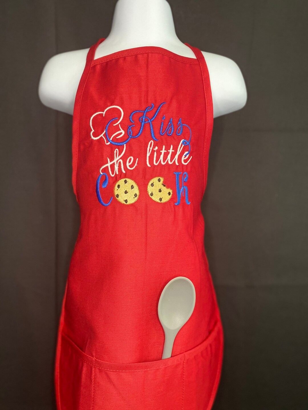 Kiss the Little Cook Kids Apron - Etsy