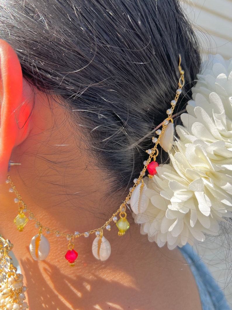 Sahara for Jhumka | Ear Chain | Cowire Shell Sahara | Kundan Sahara ...