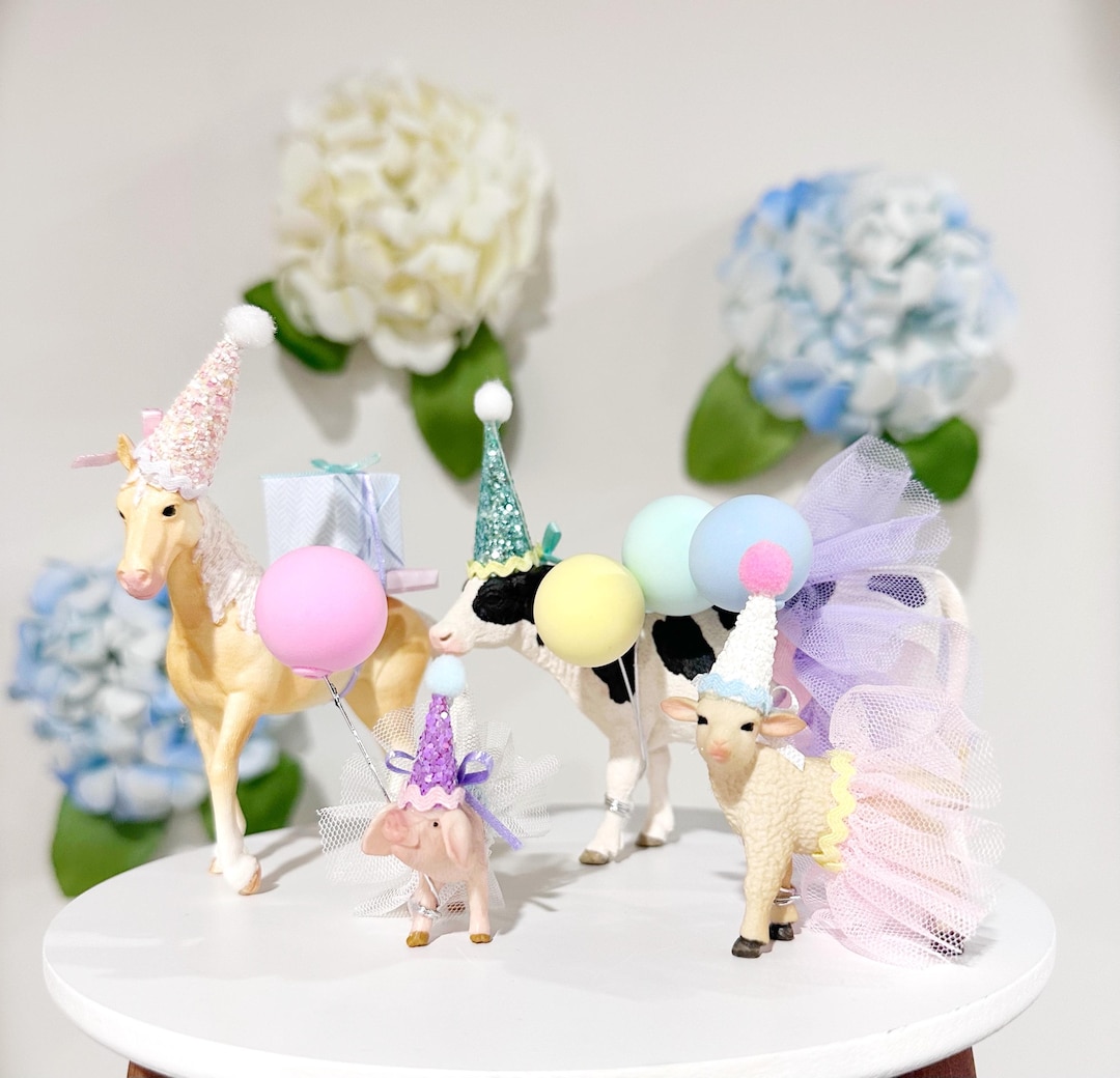 Farm Animal Caketopper/pastel Farm Animals/farm Birthday Cake Topper ...