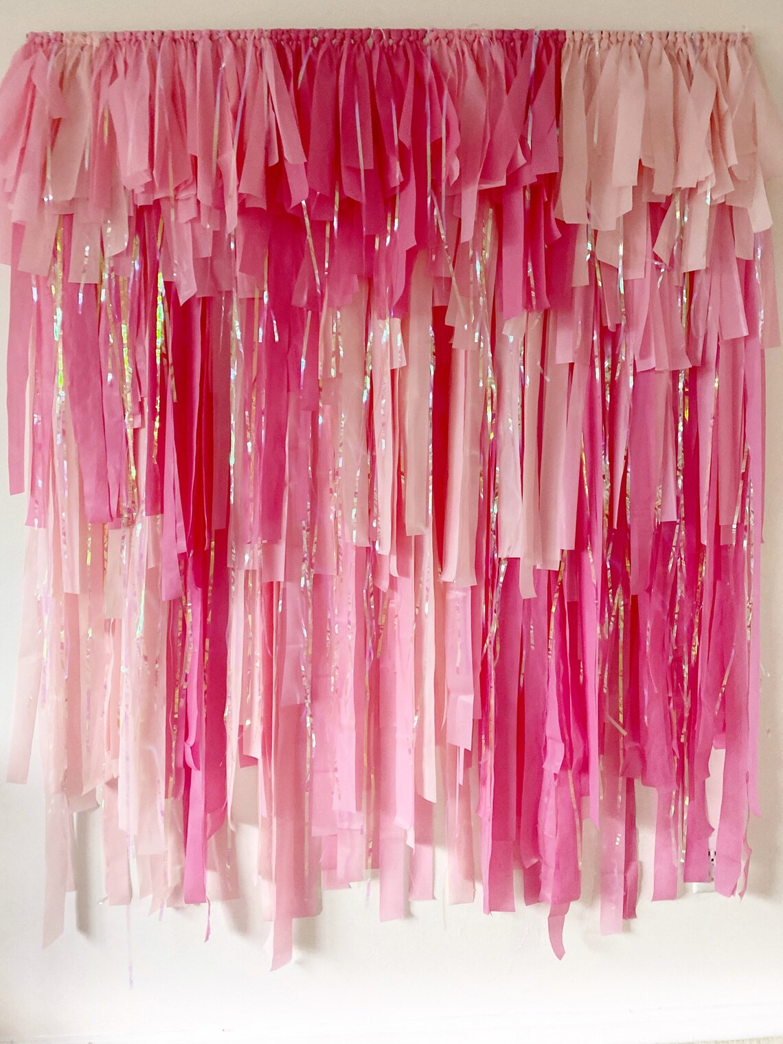 Pink Fringe Backdrop - Bridal Shower, Birthday Party Decor - Etsy