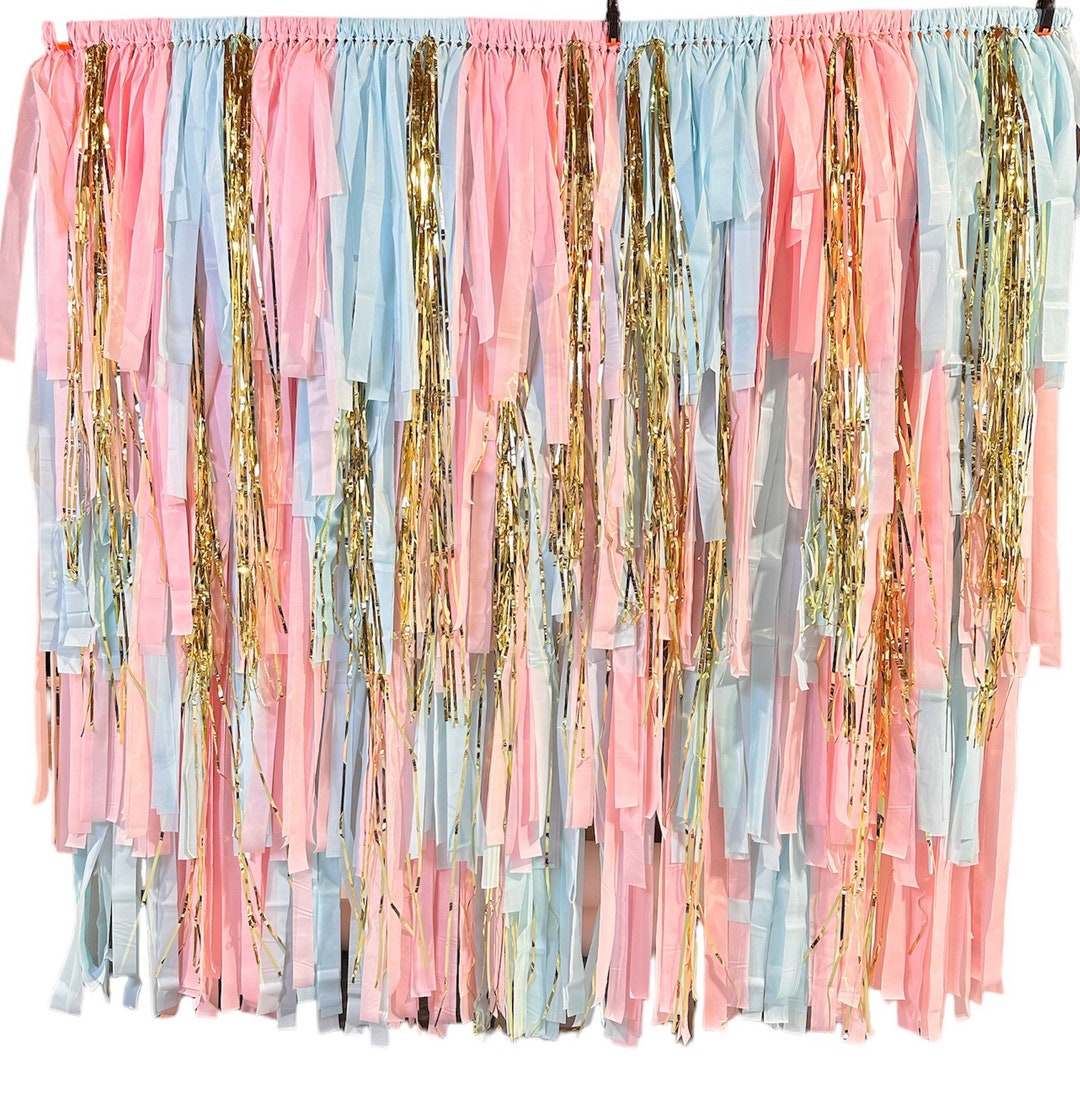 Gender Reveal Party Backdrop/twins Baby Shower Backdrop/pink and Blue ...