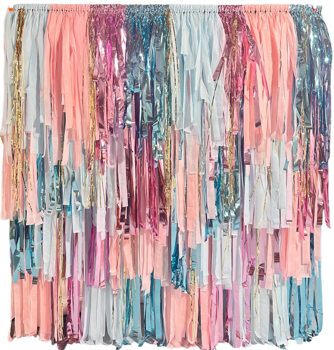 Gender Reveal Party Backdrop/twins Baby Shower Backdrop/pink and Blue ...