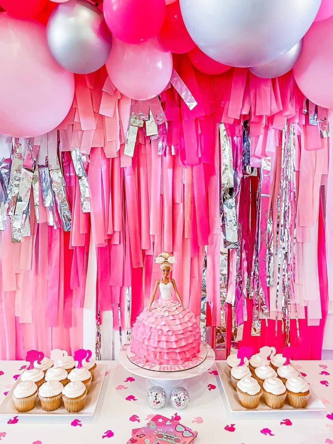 Pink and White Party Backdrop/bridal Shower Party Backdrop/custom ...