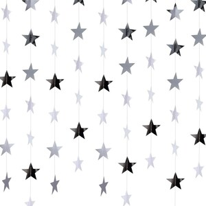Star Garland/silver Star/card Stock Paper Garland/ Shinny Star Garland ...