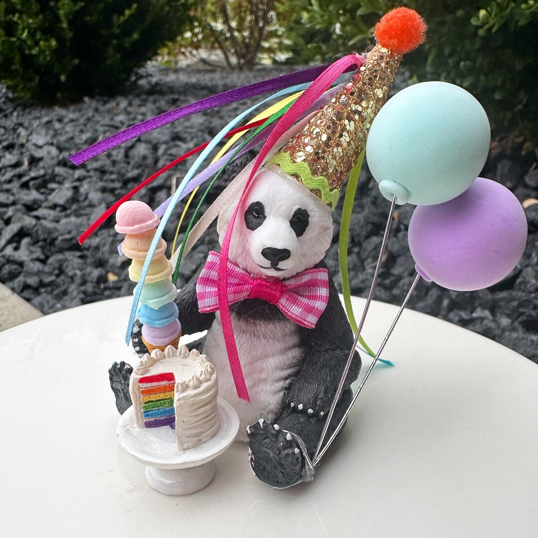 Panda Cake Topper/cake Topper/panda/miniature - Etsy