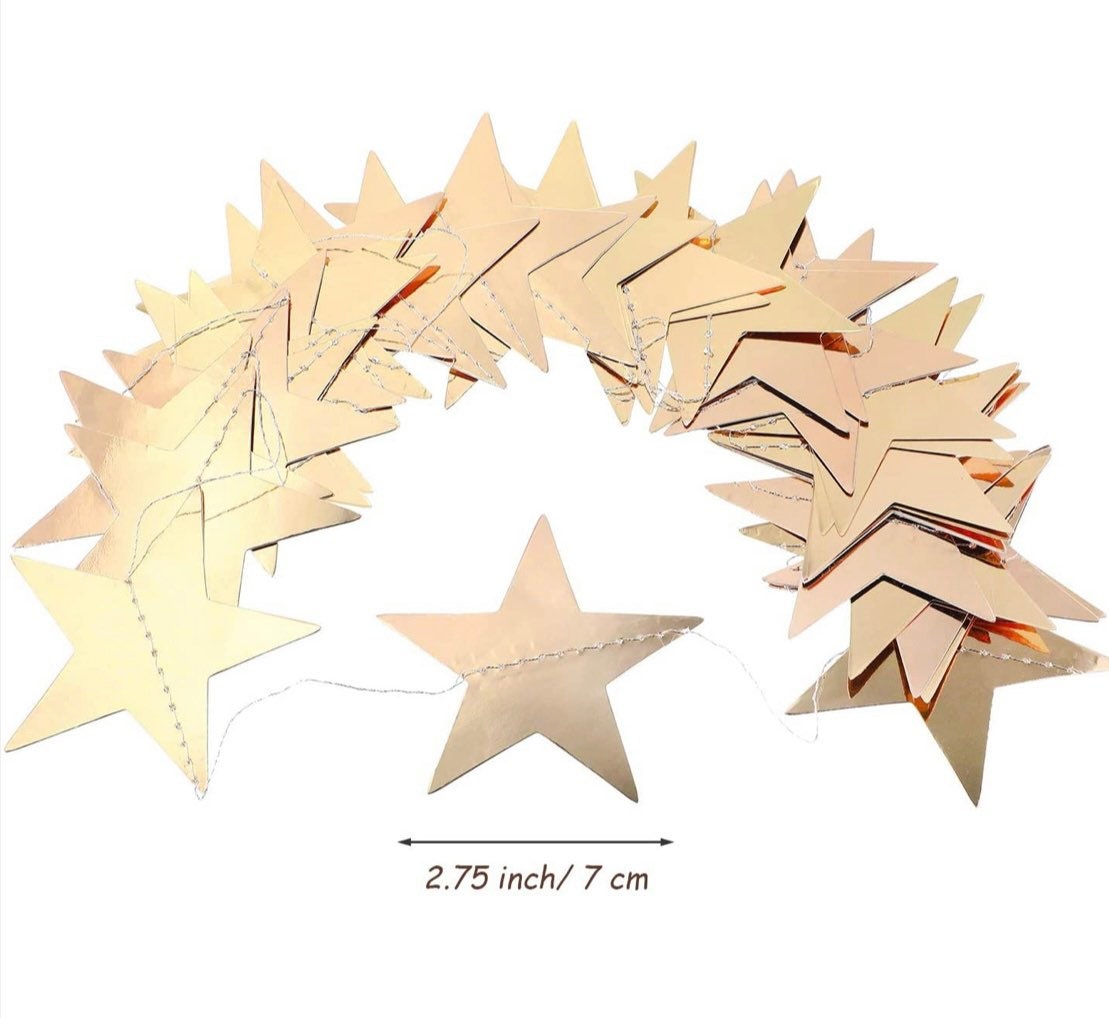 Star Garland/silver Star/card Stock Paper Garland/ Shinny Star - Etsy
