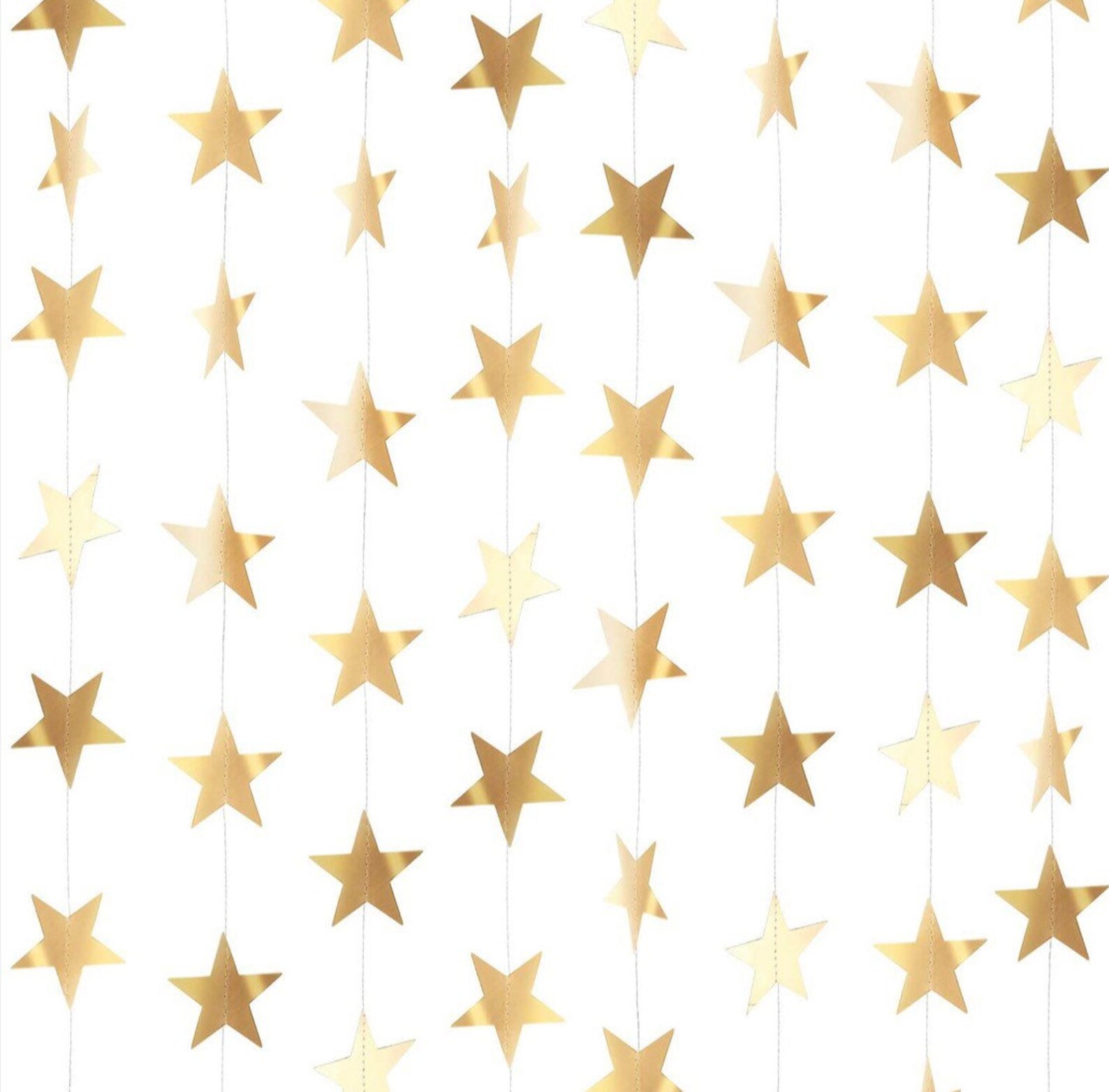 Star Garland/silver Star/card Stock Paper Garland/ Shinny Star Garland ...