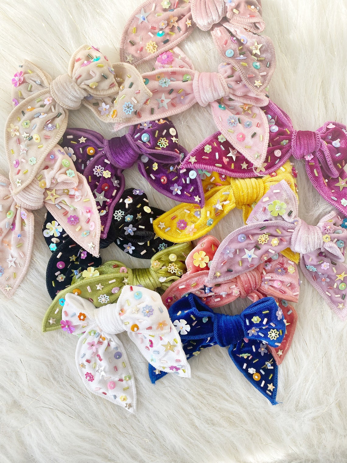 Velvet Bow/embroidery Bows/tie Dye Bow/embellished Velvet Bow - Etsy
