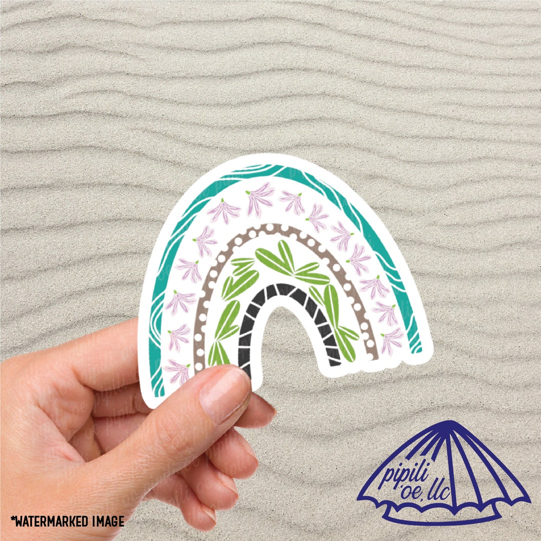 Naupaka Rainbow Sticker - Rainbow Sticker - Hawaii Sticker - Sticker ...