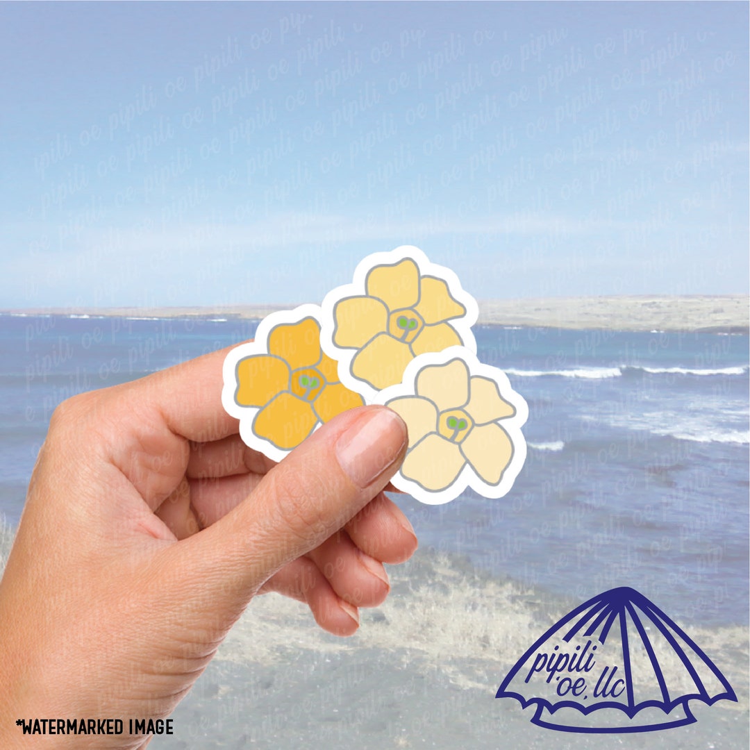 Puakenikeni Flower Sticker 3-pack - Hawaii Flower Sticker - Tropical ...