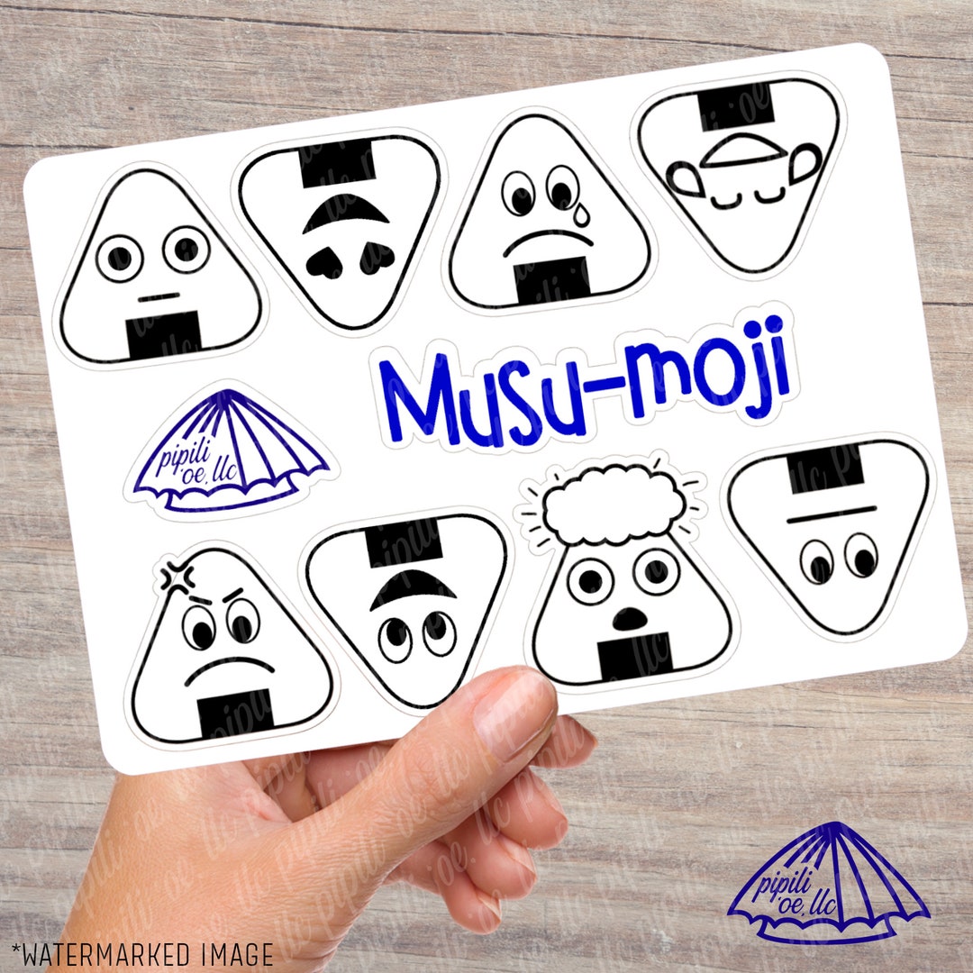 Musumoji Sticker Sheet - Musubi Stickers - Emoji Stickers - Fun ...