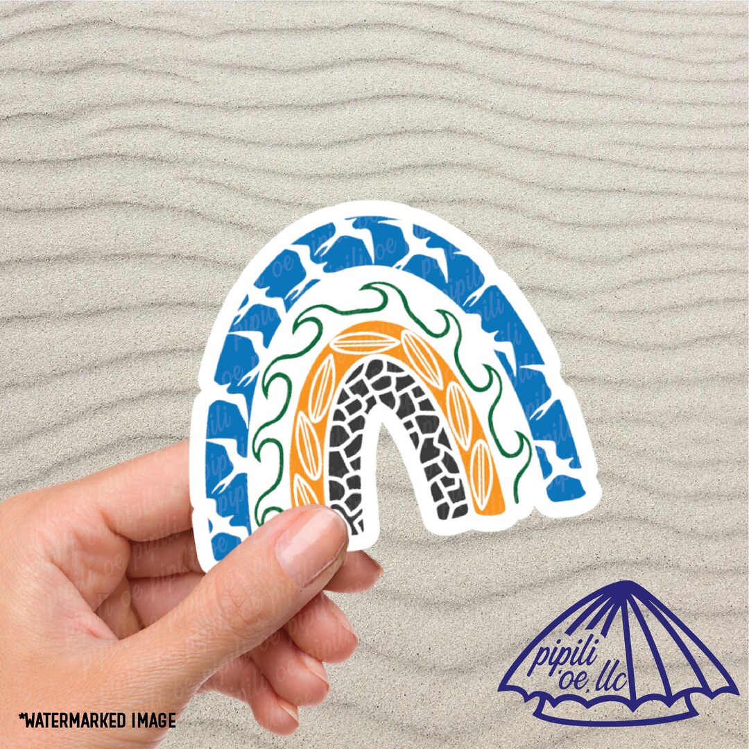 Ocean Rainbow Sticker - Rainbow Sticker - Ocean Sticker - Hawaii ...