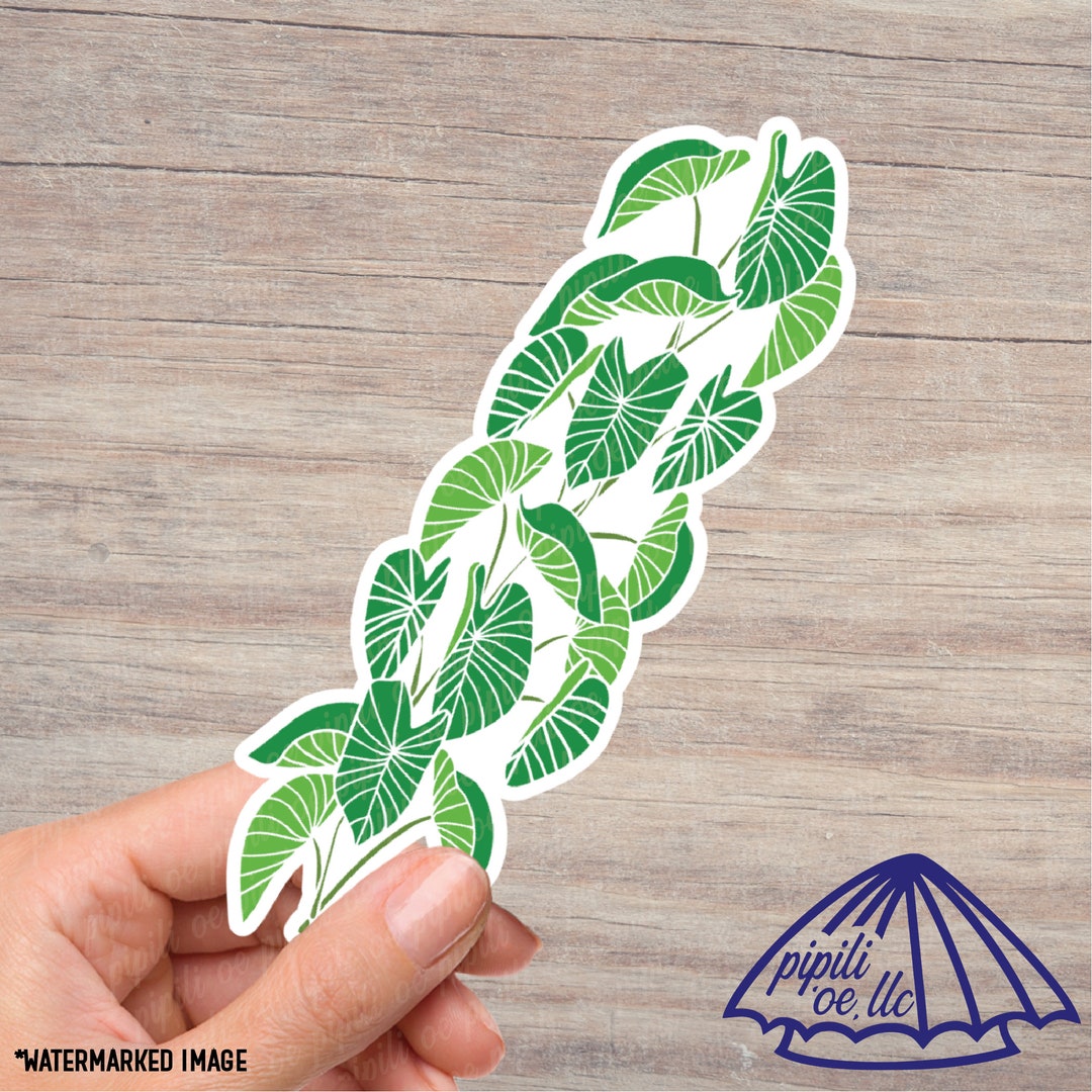 Kalo Border Sticker - Taro Sticker - Vertical Kalo Sticker - Hawaii ...