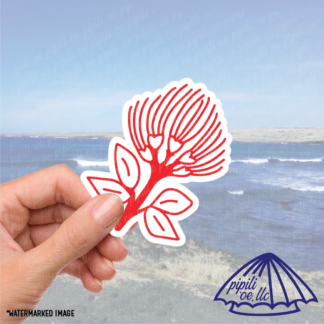 Ohia Lehua Flower Sticker - Ohia Lehua Sticker - Lehua Sticker - Flower ...