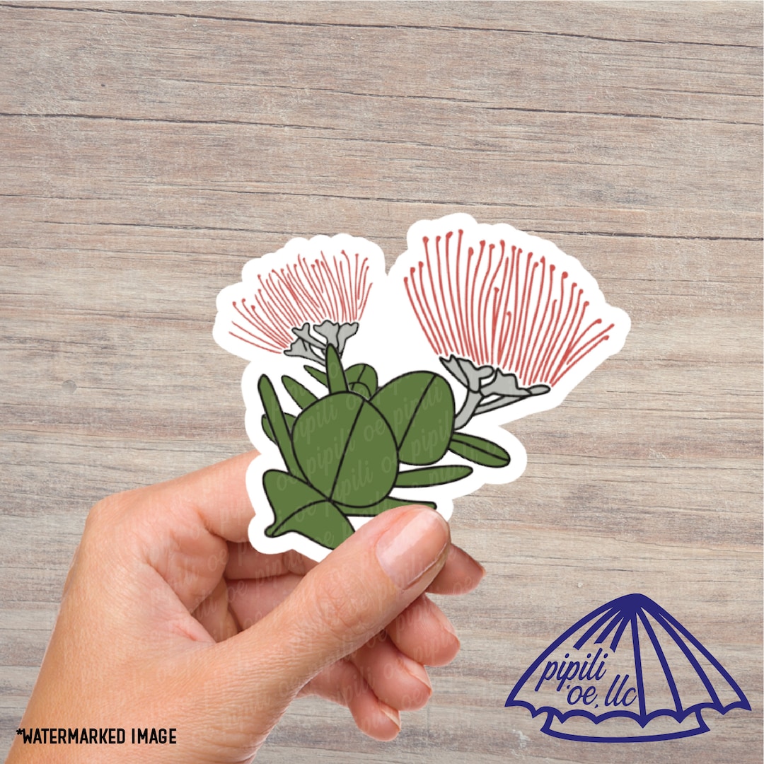 Ohia Lehua Sticker - Ohia Sticker - Lehua Flower Sticker - Hawaii ...