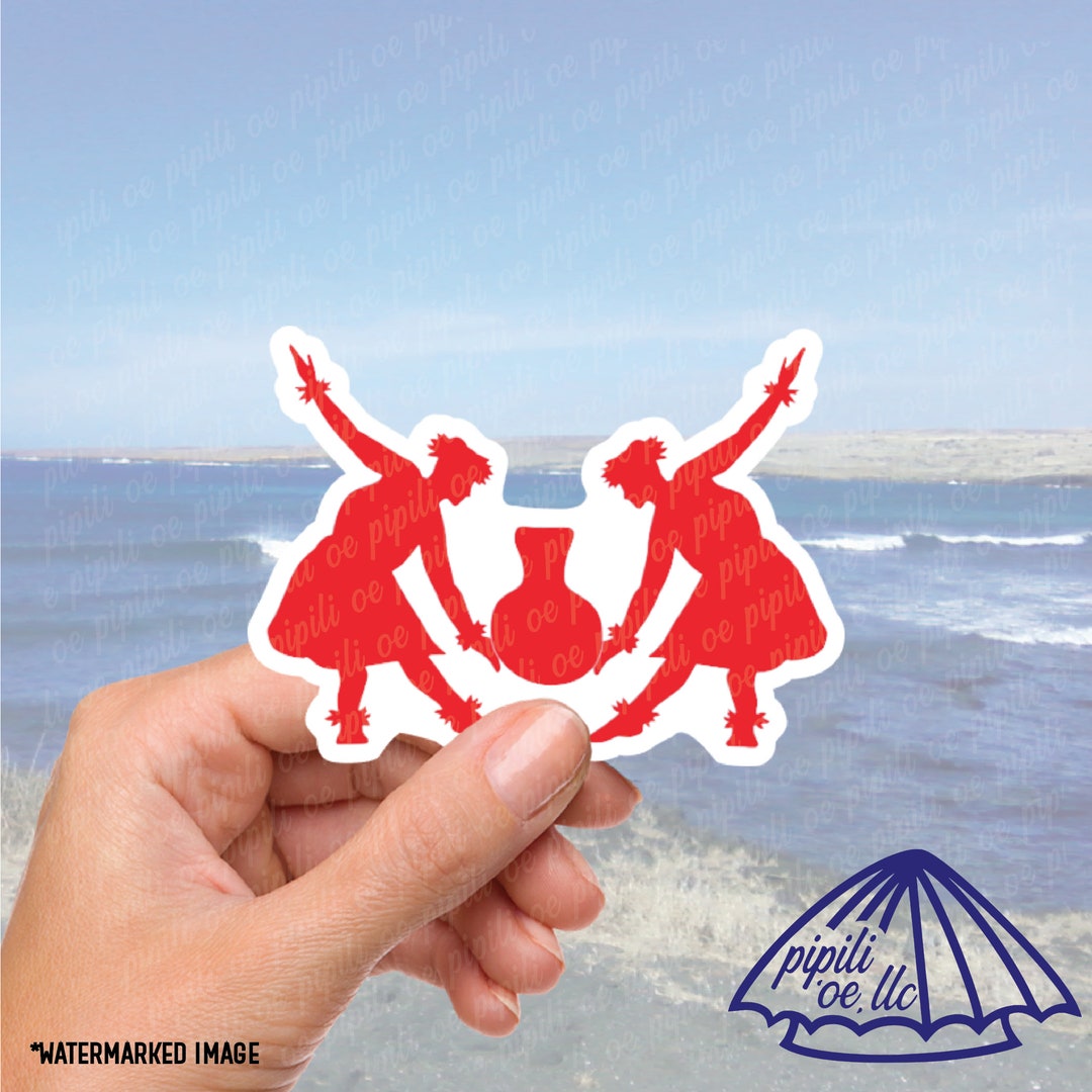Hula Dancers W/ Ipu Sticker - Hula Sticker - Hawaii Sticker - Hula ...
