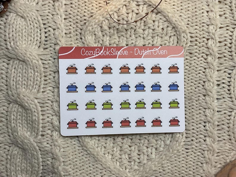 Mini Dutch Oven Icon Calendar Sticker Sheets - Planner Stickers ...