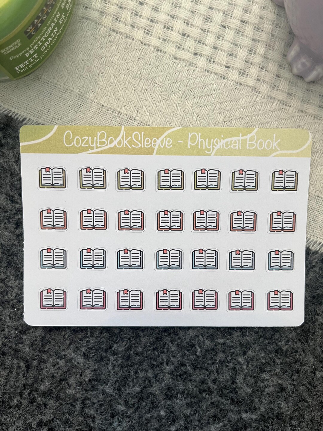 Mini Colour Physical Book Icon Calendar Sticker Sheets - Planner ...