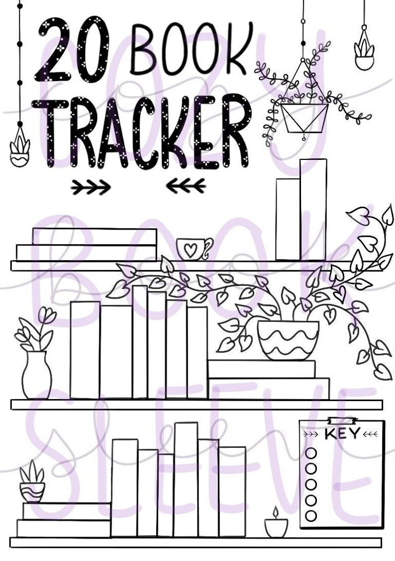 20 Book Tracker Fill in Bookshelf - Etsy