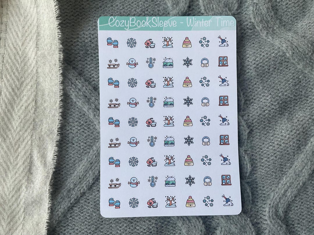 Winter Time Sticker Icons - Planner Stickers - Bullet Journalling ...