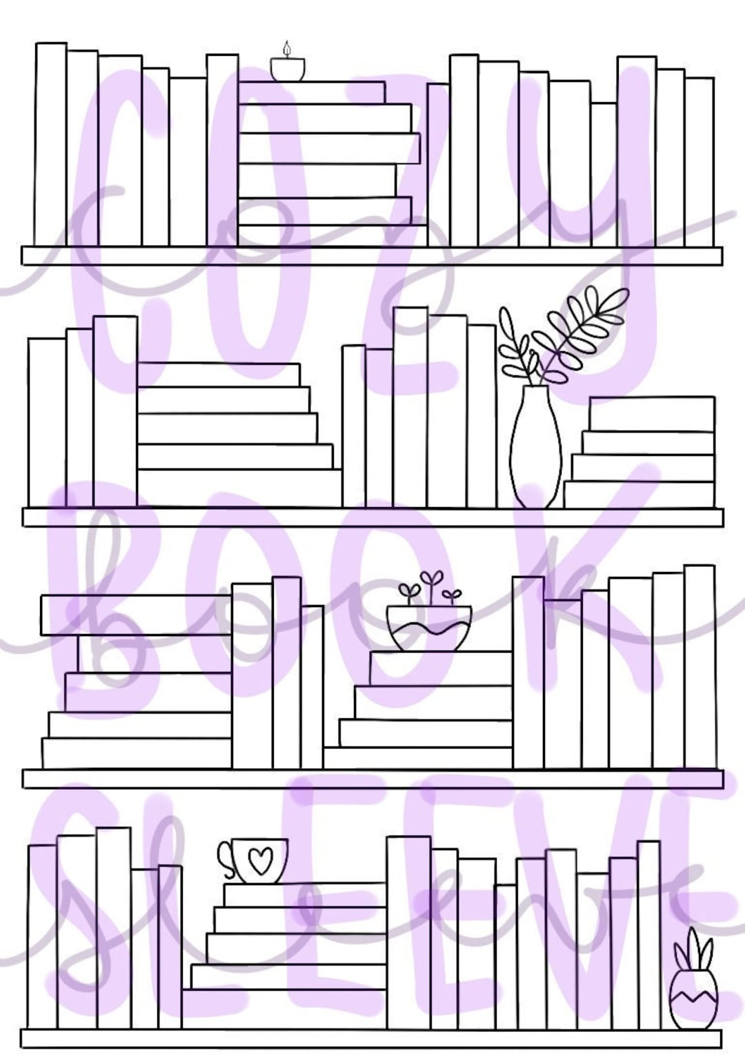 75 Book Tracker - Fill in Bookshelf - Reading Journal Printable Bujo ...