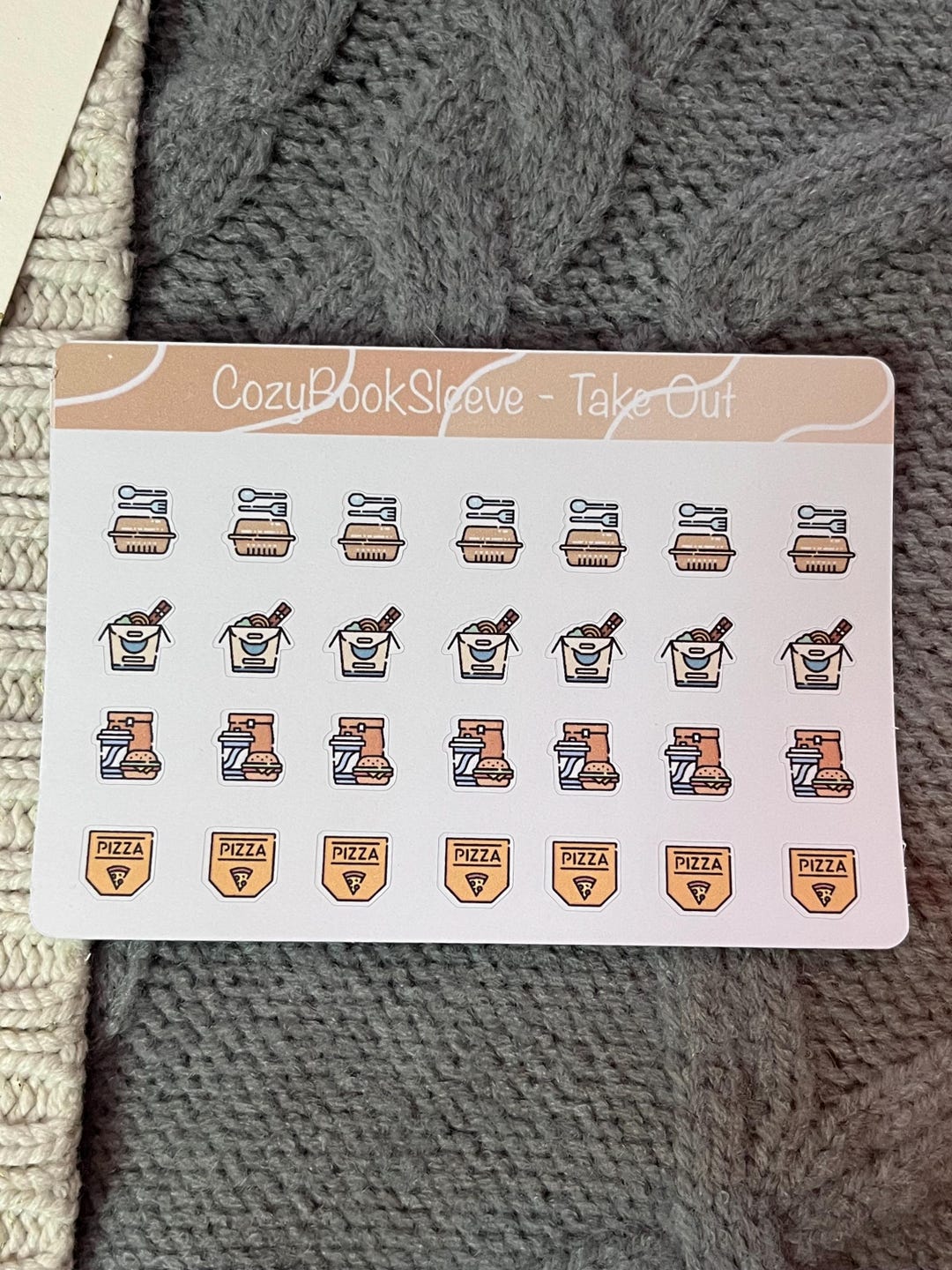 Mini Take Out Icon Calendar Sticker Sheets - Planner Stickers - Bullet ...