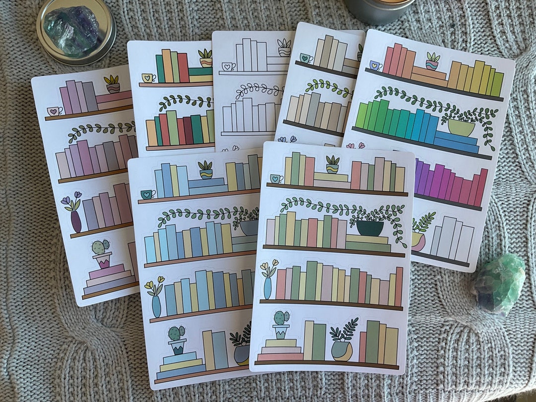 Bookish Journal Bookshelf Sticker - Reading Journal Sticker - Fill in ...