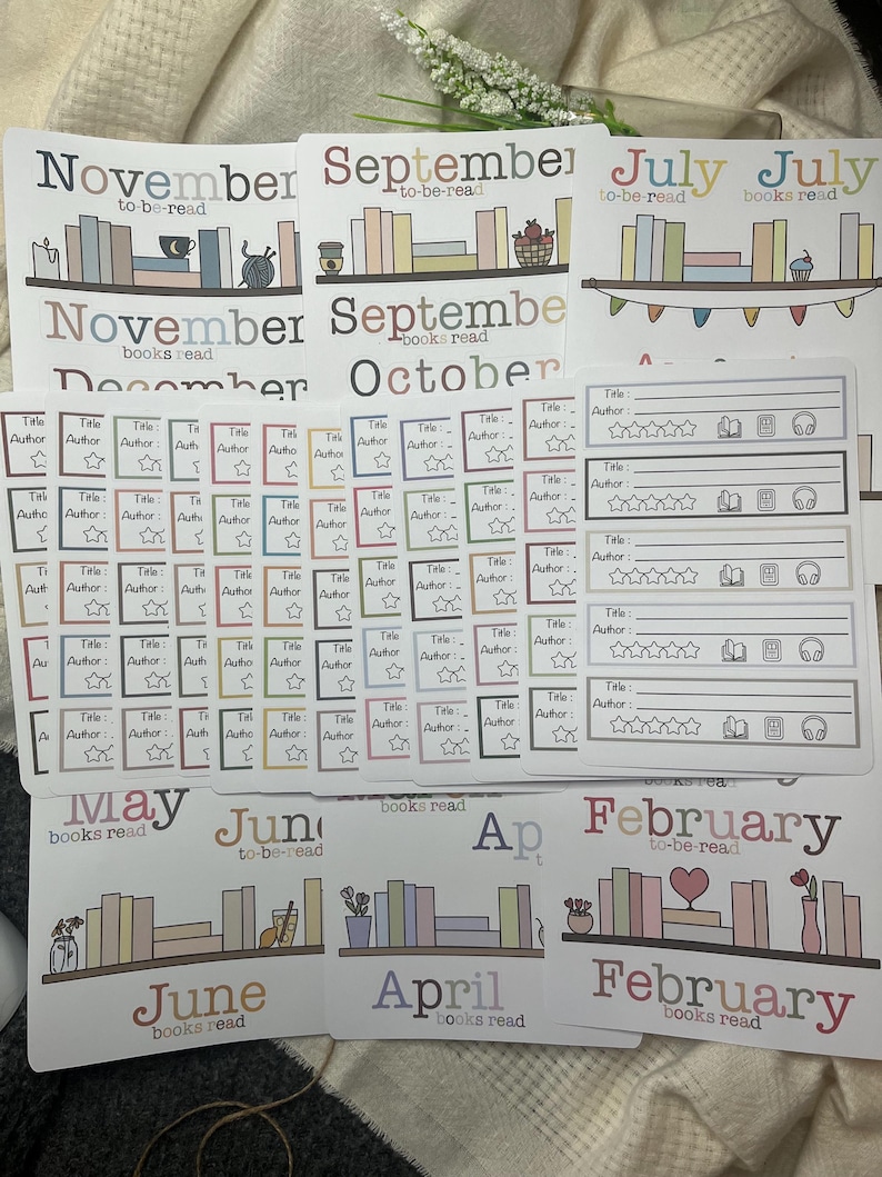 Monthly Book Reviews and Bookshelves - Reading Planner Sticker - Fill ...