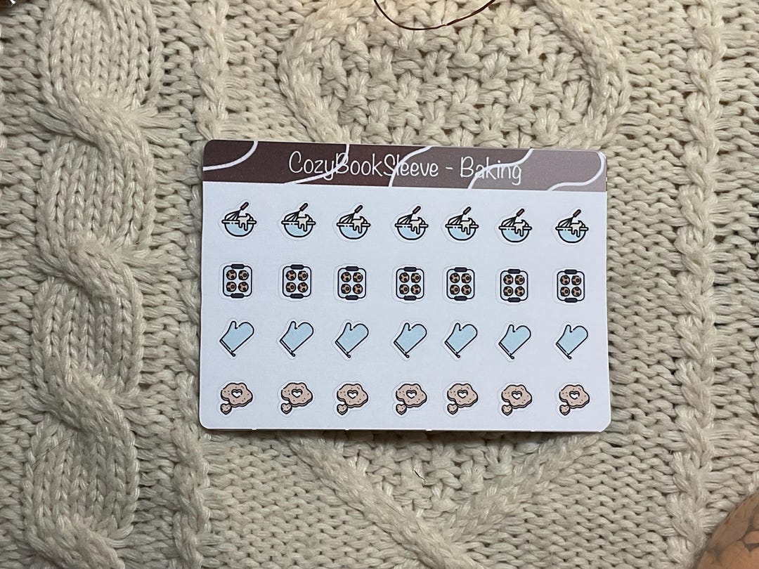 Mini Baking Icon Calendar Sticker Sheets - Planner Stickers - Bullet ...