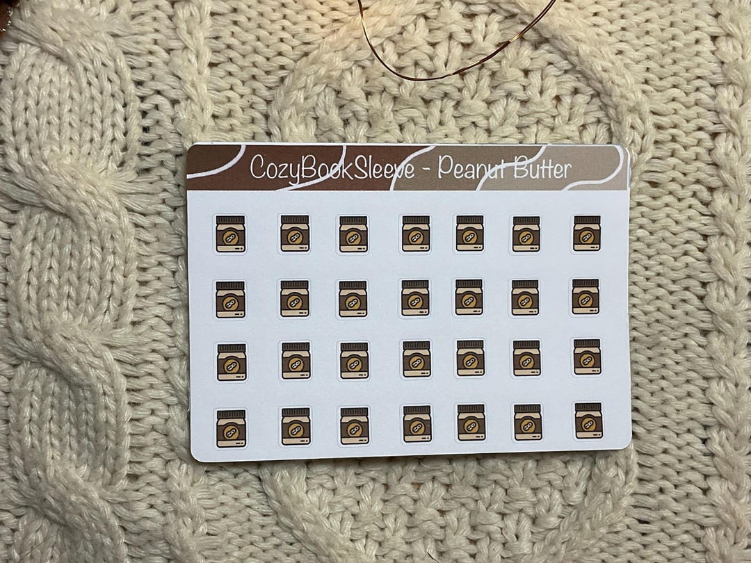 Mini Peanut Butter Icon Calendar Sticker Sheets - Planner Stickers ...