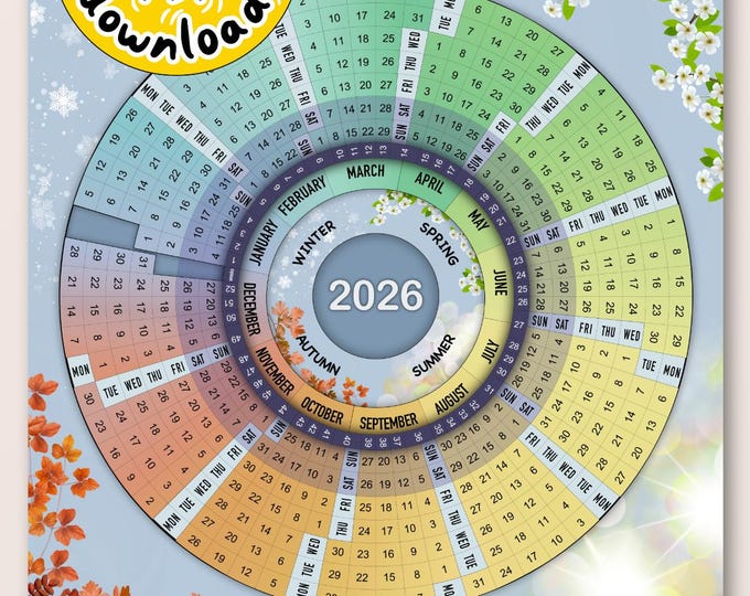 2026 Circular Calendar - Etsy