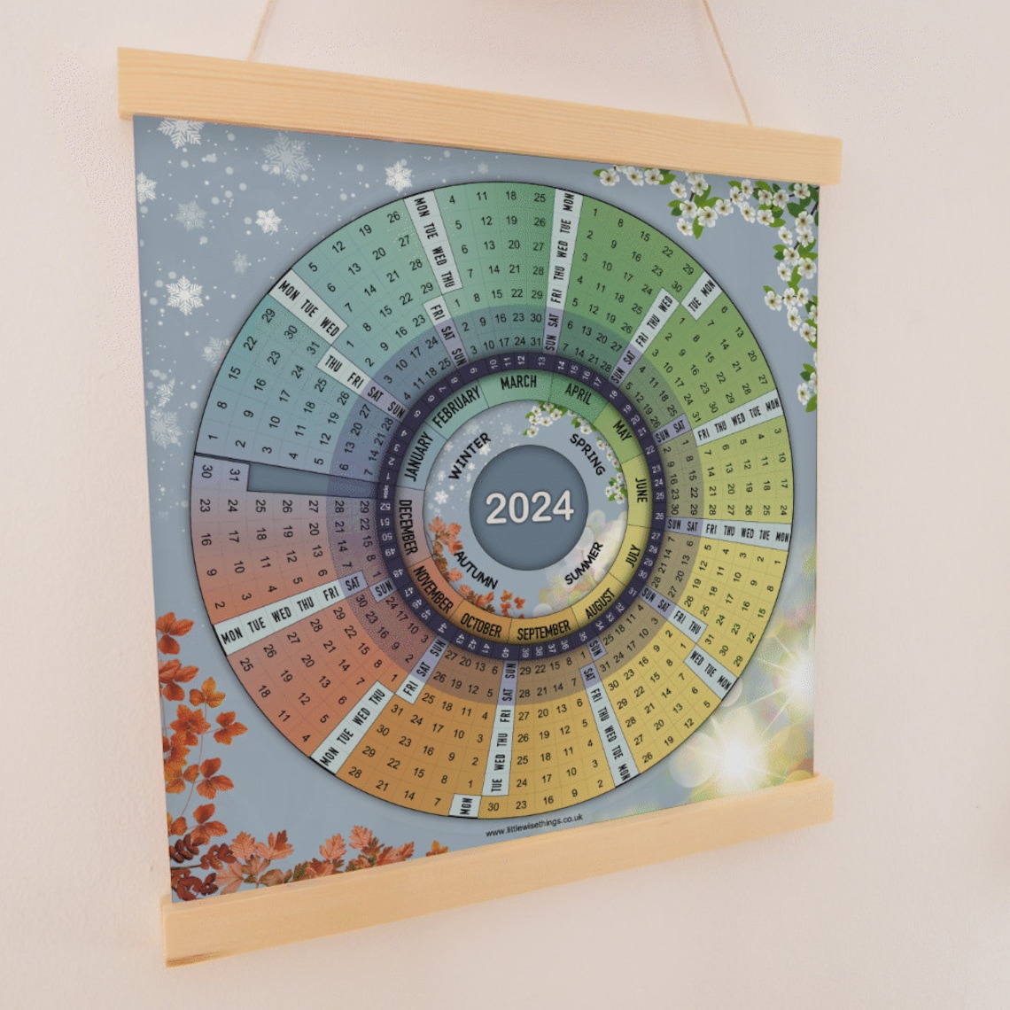 2024 Circular Calendar / Light Grey - Etsy