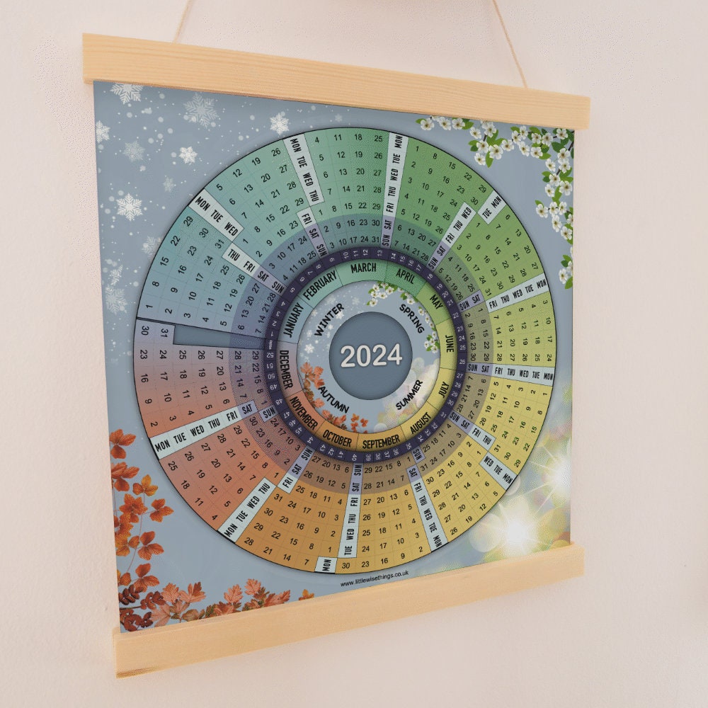 2024 Circular Calendar / Light Grey - Etsy