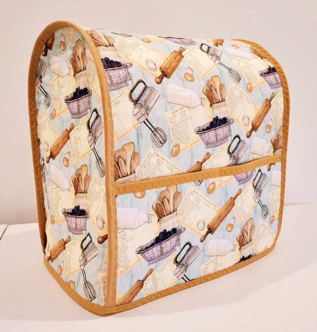 Baking Theme Kitchenaid Mixer Cover With Pockets, Quilted, Lined ...