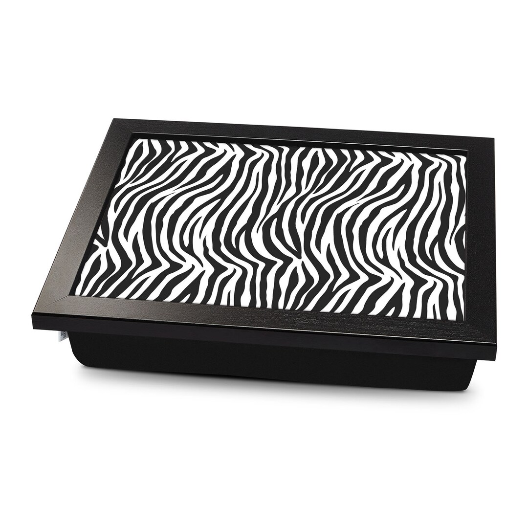 Zebra Stripes Pattern Cushioned Lap Tray Made in the UK Wooden Frame ...
