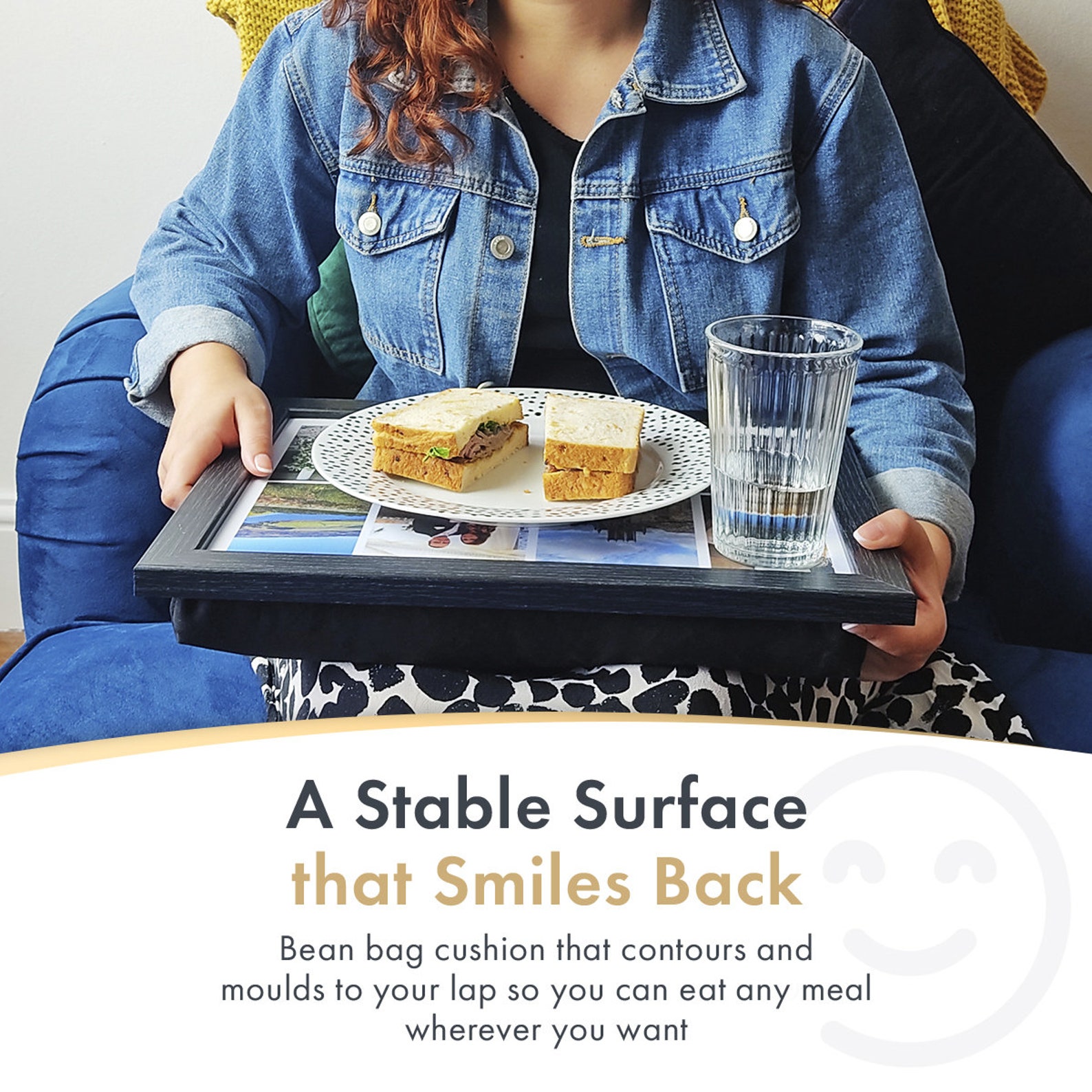 Giraffe up Close Cushioned Lap Tray | Made in the UK | Wooden Frame ...