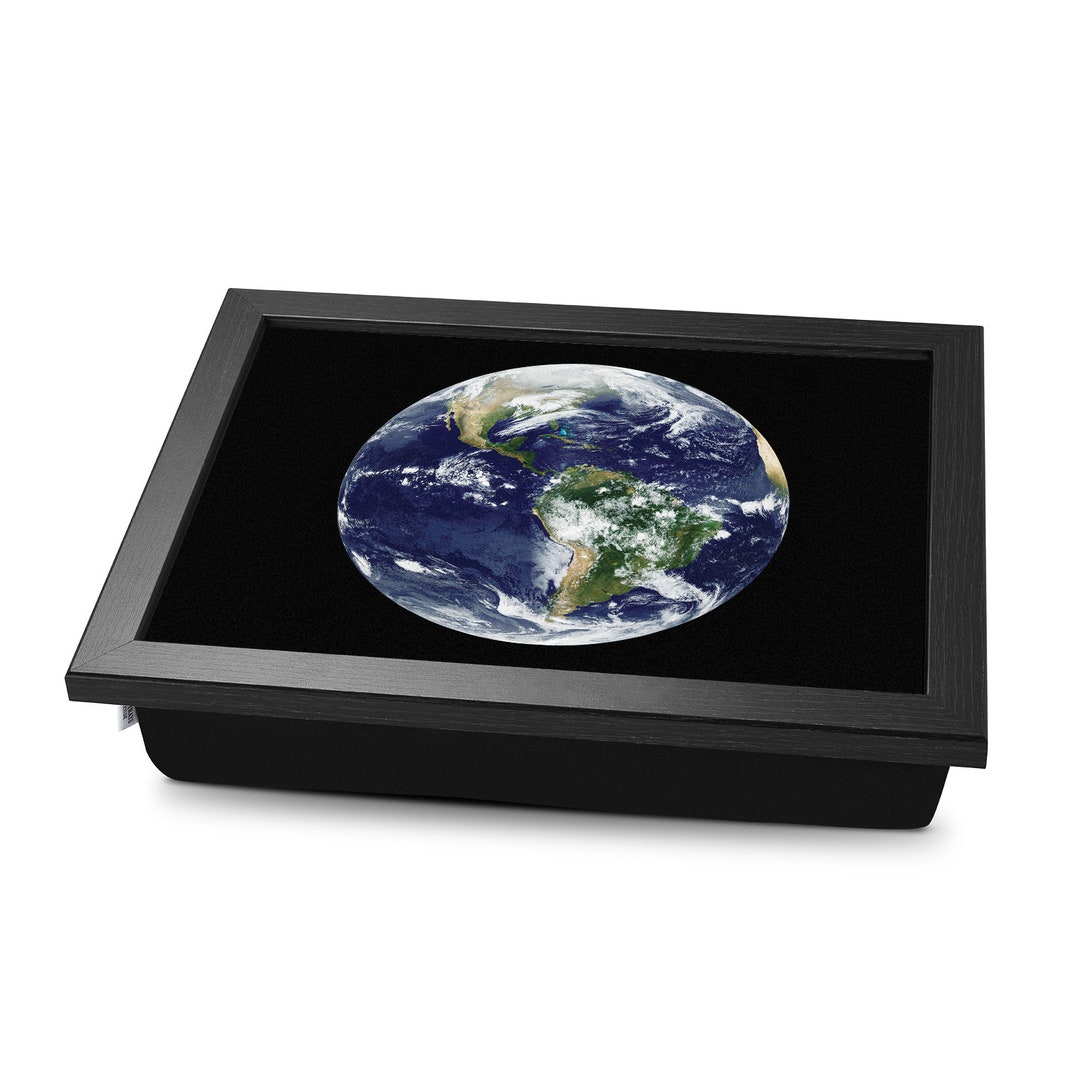 Earth From Space Cushioned Lap Tray Made in the UK Wooden Frame ...